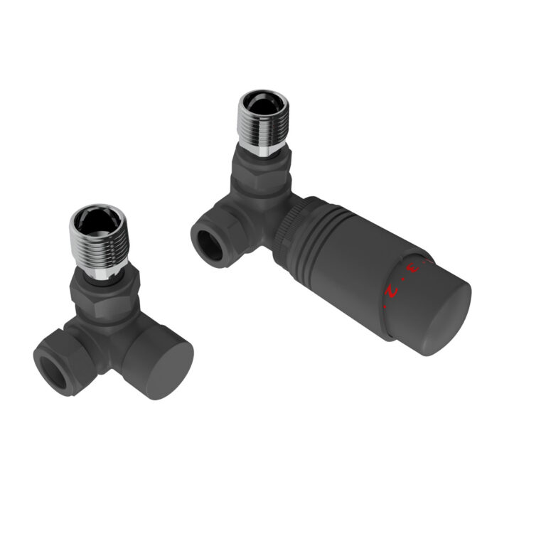 Arne Corner Thermostatic - Angled Radiator Valve - Anthracite - Best ...