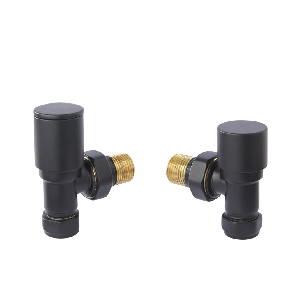 Arne Manual - Angled Radiator Valve - Matt Black