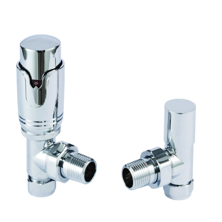 Arne Thermostatic - Angled Radiator Valve - Chrome