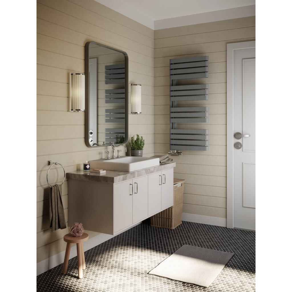 Fontelle Vertical Towel Rail - 1110x500mm - Light Grey
