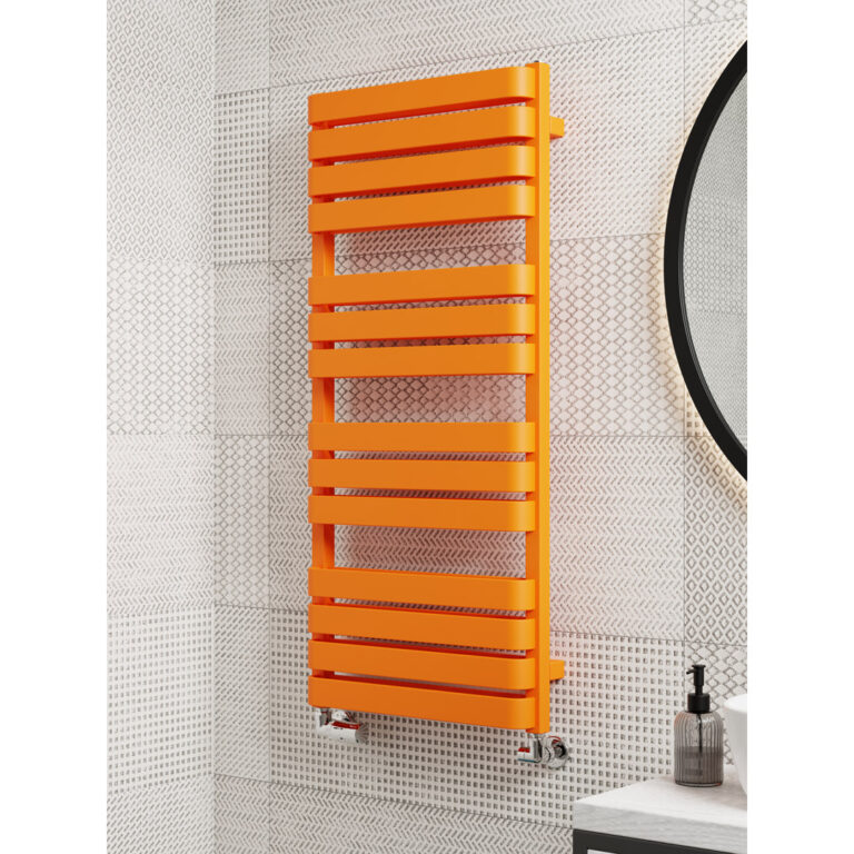 Genoa Vertical Towel Rail - 1110x500mm - Orange