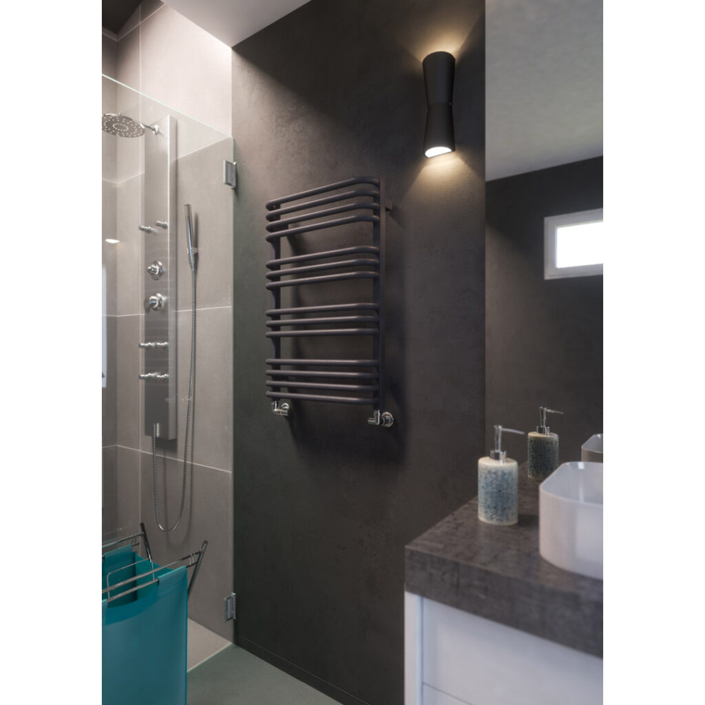 Pisa Vertical Towel Rail - Grey
