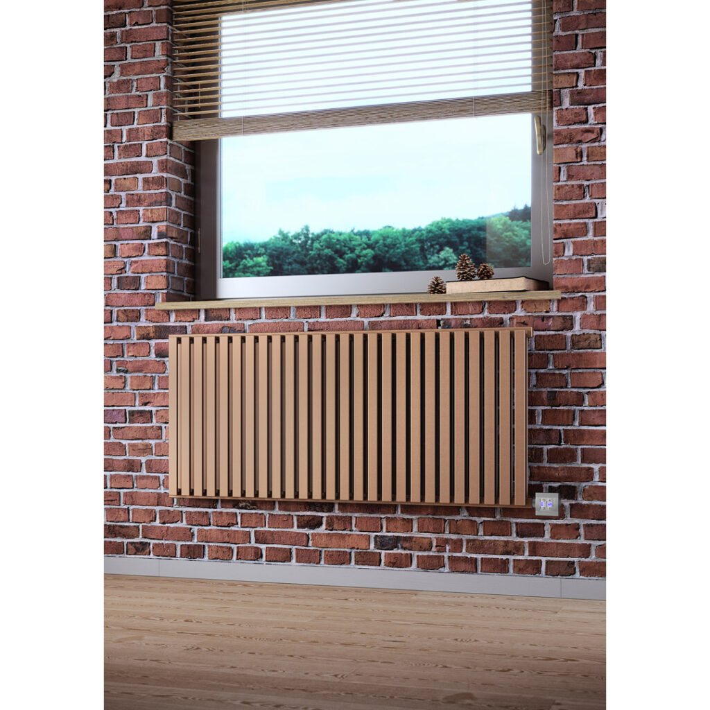 Romano E Horizontal Electric Radiator - Double Panel - Copper