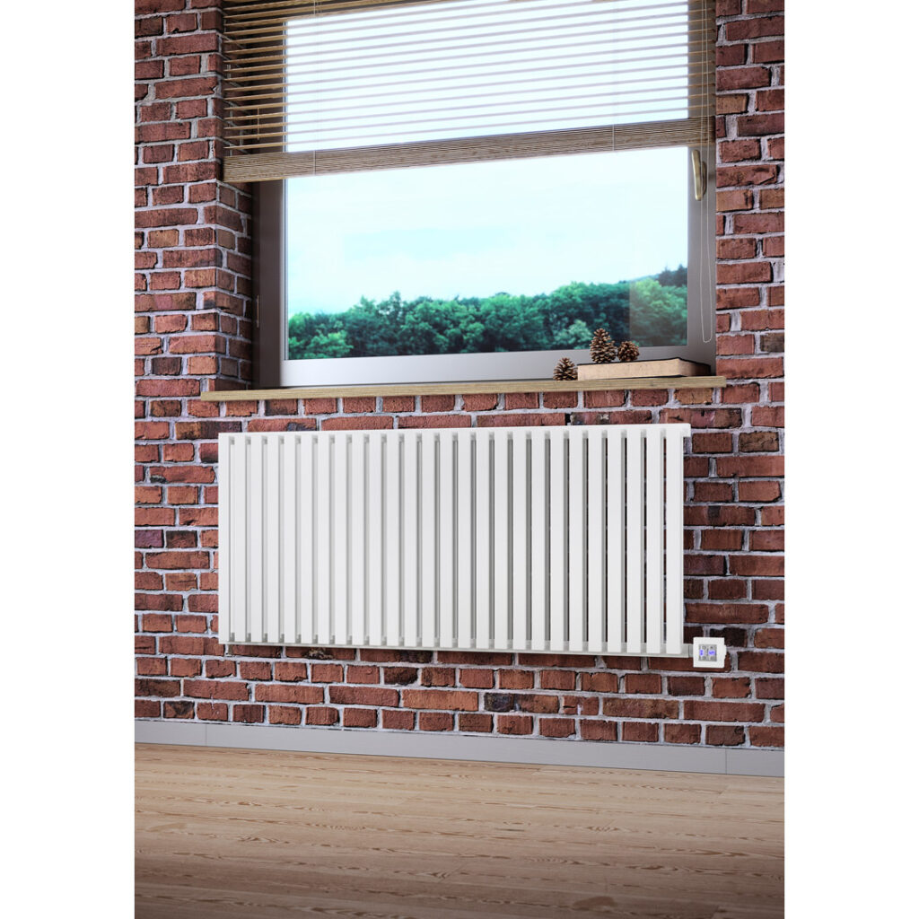 Romano E Horizontal Electric Radiator - Double Panel - Light Grey