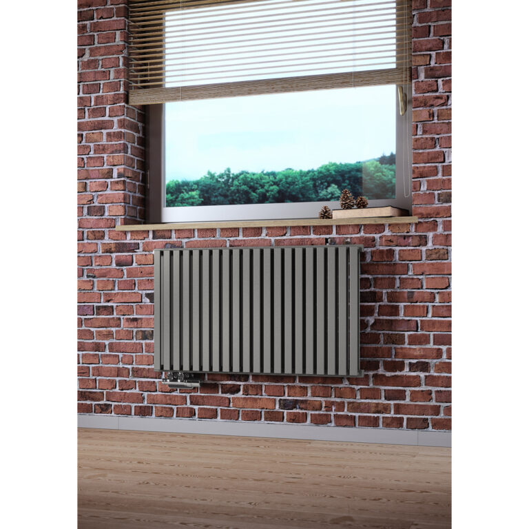 Romano Horizontal Designer Radiator - Single Panel - Stone