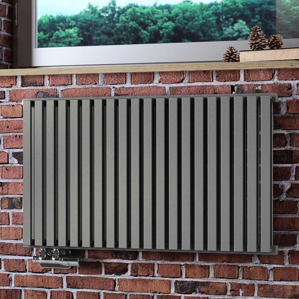 Romano E Horizontal Electric Radiator - Double Panel - Stone - Best ...