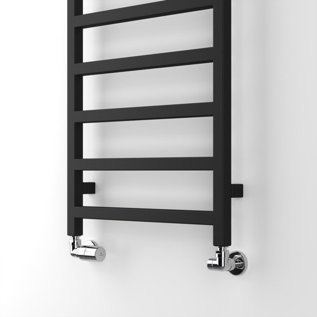 Sasso Vertical Towel Rail - Black - Best Radiators