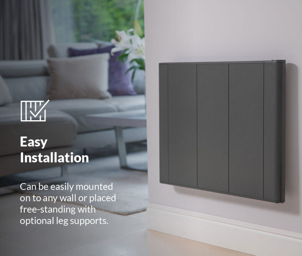 Slimline Curve Horizontal Electric Radiator - Anthracite