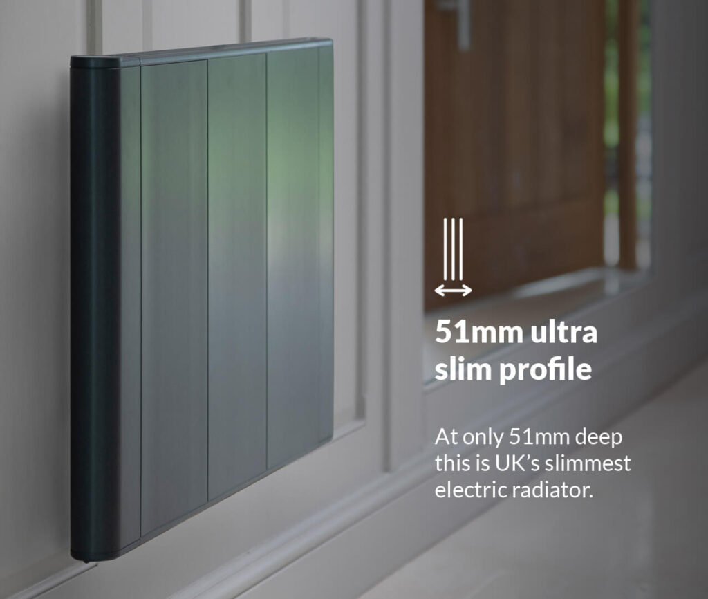 Slimline Curve Horizontal Electric Radiator - Anthracite