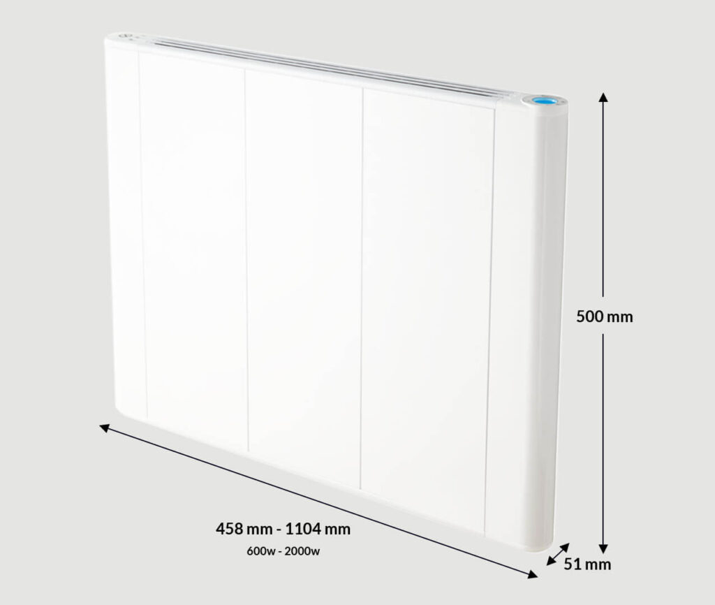 Slimline Curve Horizontal Electric Radiator - White