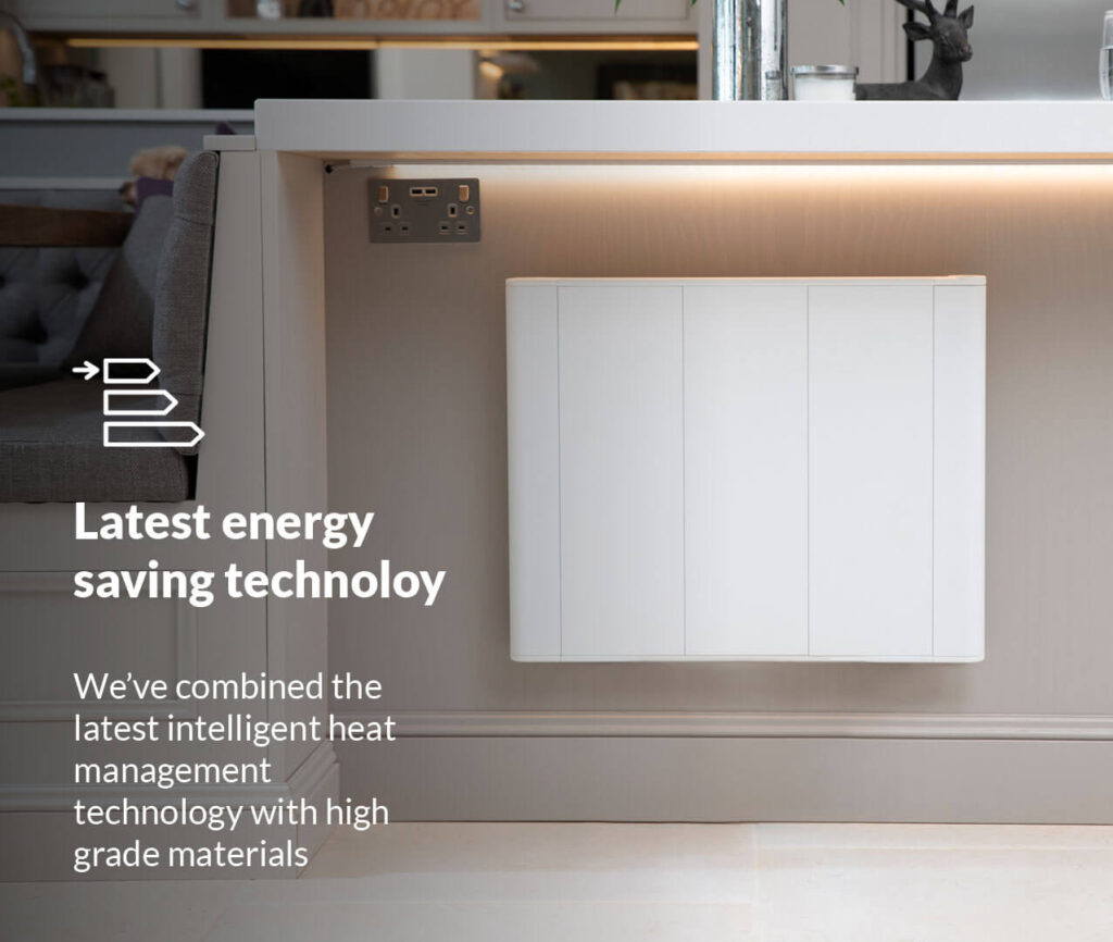 Slimline Curve Horizontal Electric Radiator - White