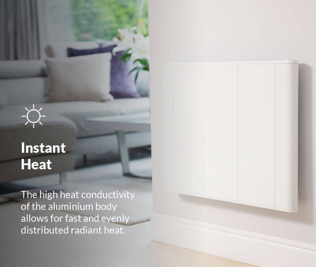 Slimline Curve Horizontal Electric Radiator - White