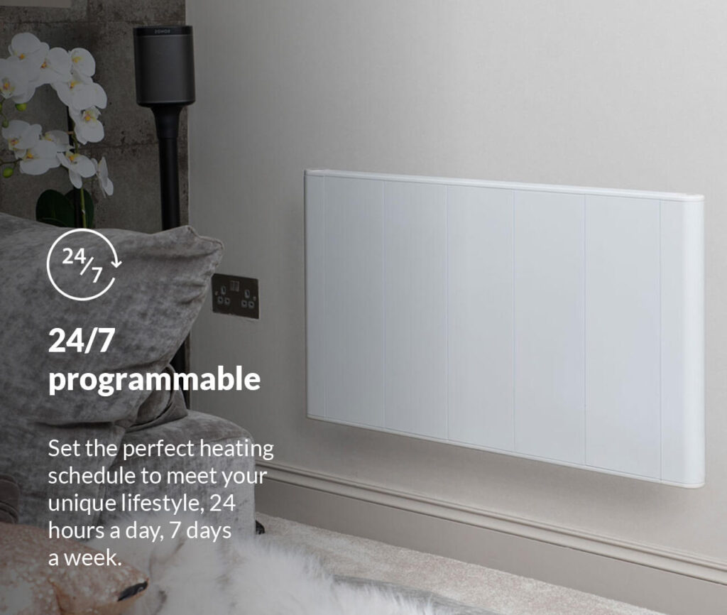 Slimline Curve Horizontal Electric Radiator - White