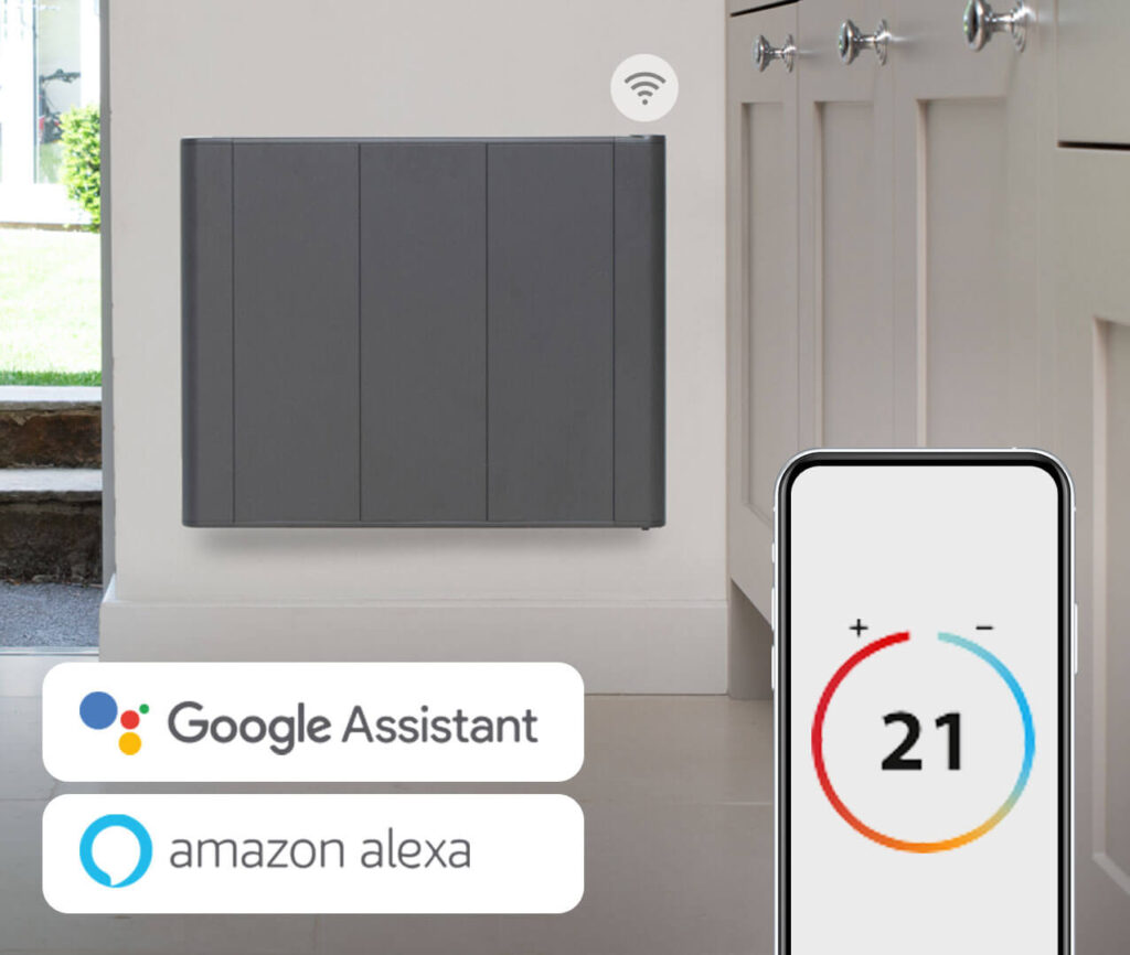 Slimline Curve Horizontal Electric Radiator - Wifi - Anthracite