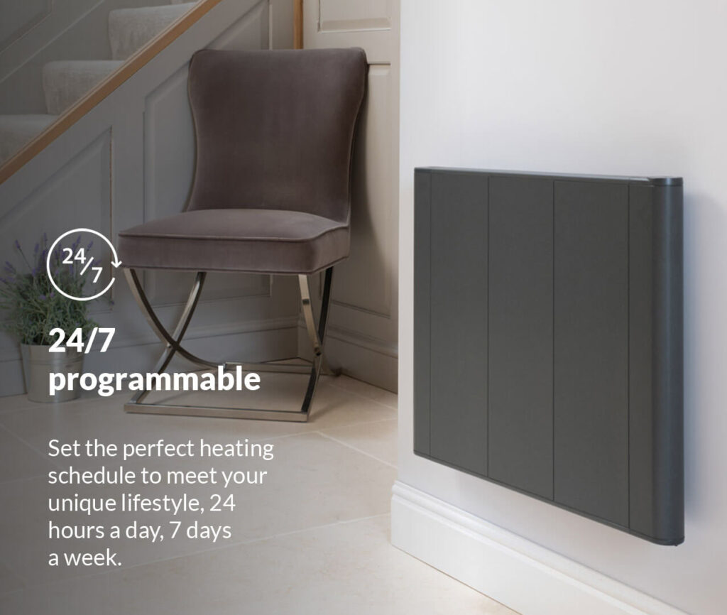 Slimline Curve Horizontal Electric Radiator - Anthracite