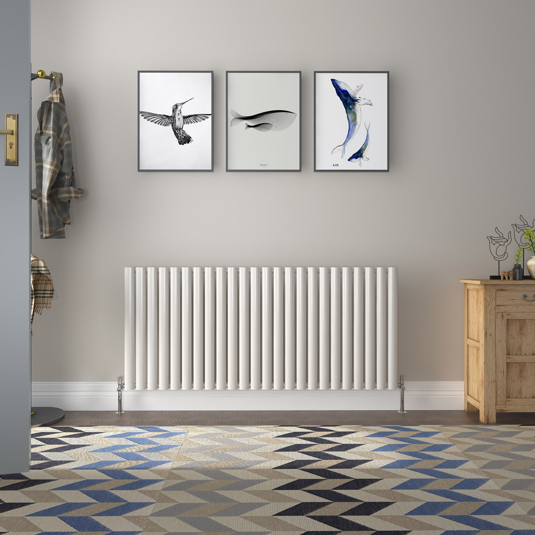 Sorento Horizontal Designer Radiator - Oval Single Panel - White - Best ...