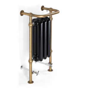Tuscany Vertical Cast Iron Radiator - 2 Column - 900x490mm - Black ...