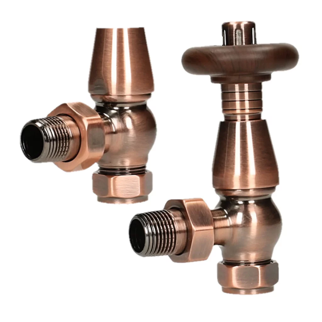 Alessio Thermostatic TRV & Lockshield Valve - Copper